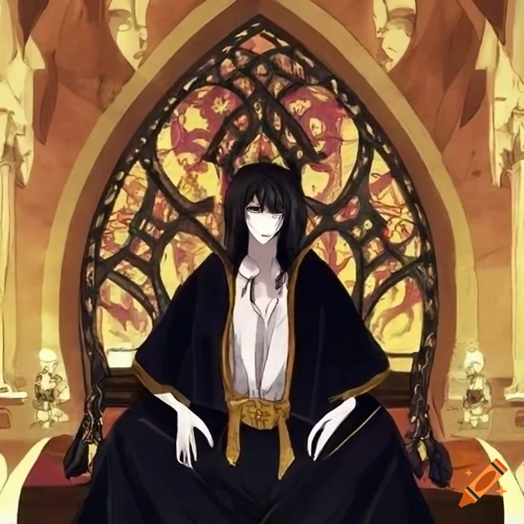 3 humaniod gods, 1 wearing a black robe and is male, 1 that is female ...