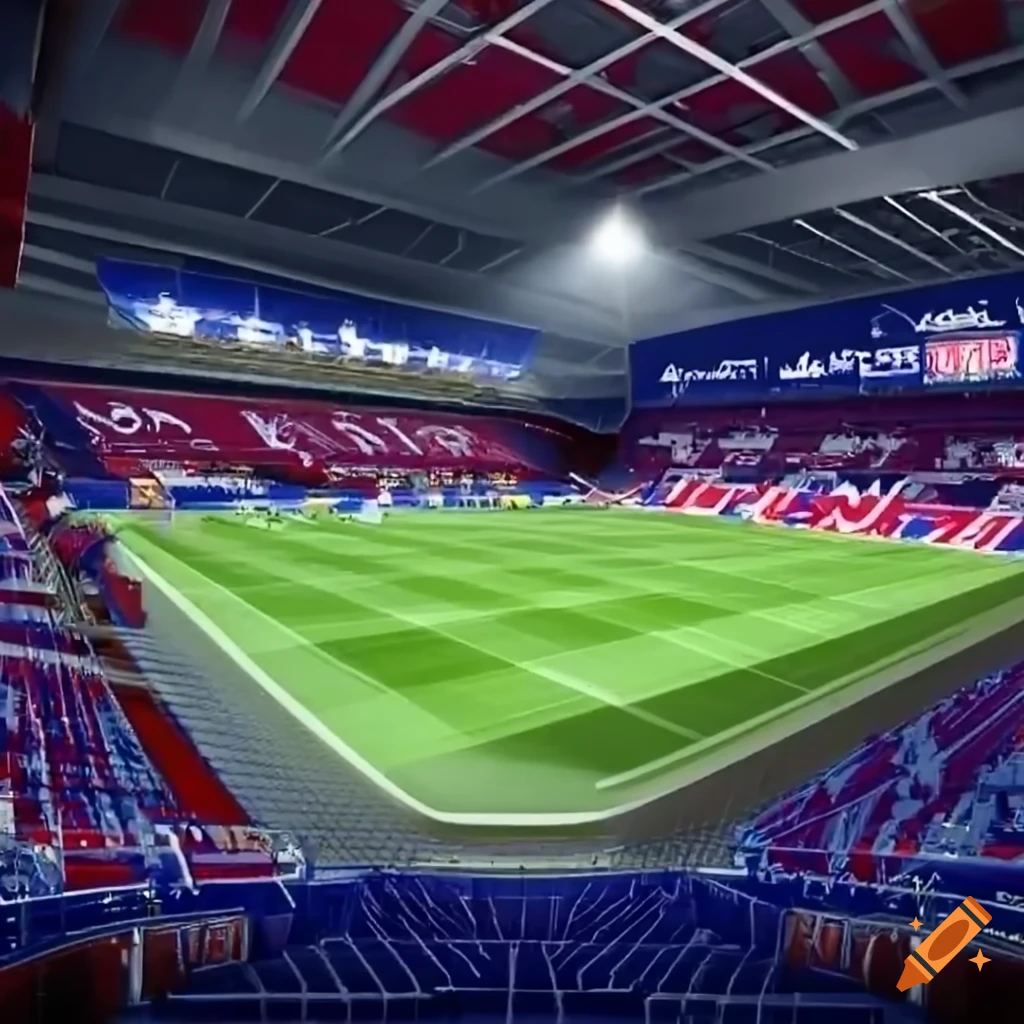 Red bull football club stadium inside view realistic raytracing