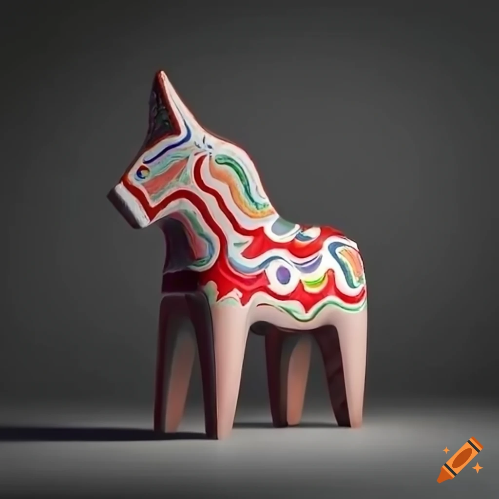 ‘Swedish Dala’-Style, hd donkey kart, sculpture, stunning focal-depth ...