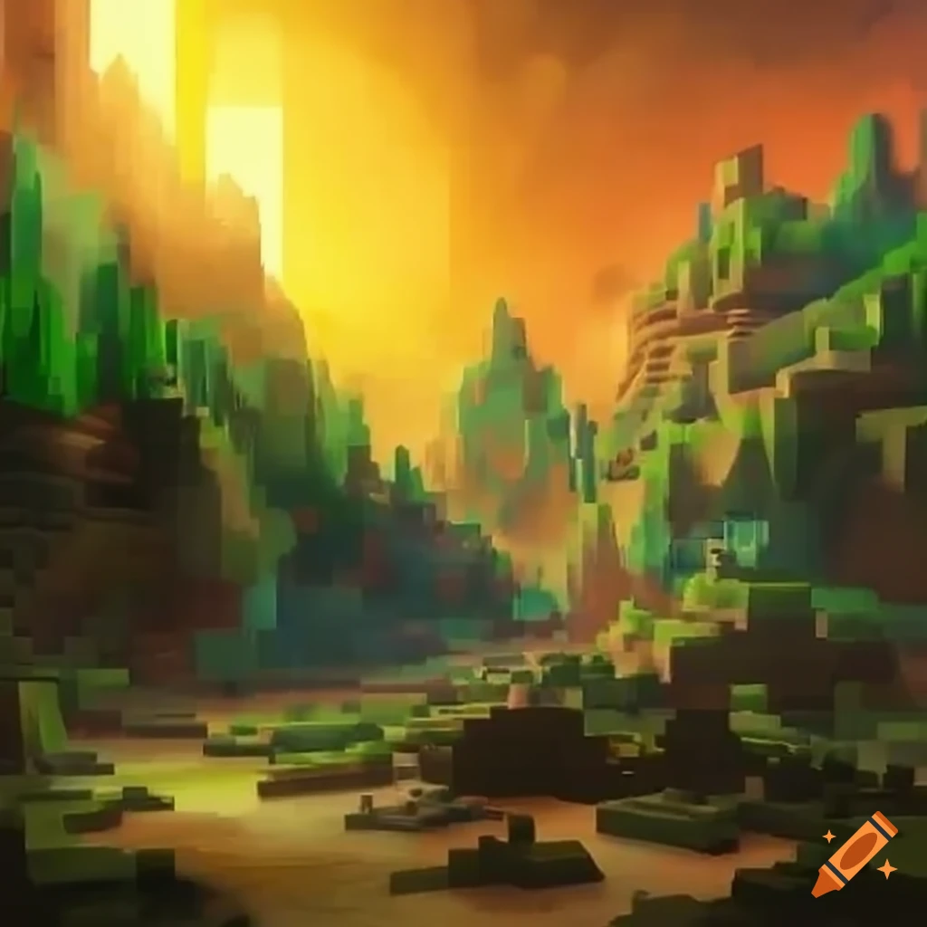 Minecraft biome transformation on Craiyon