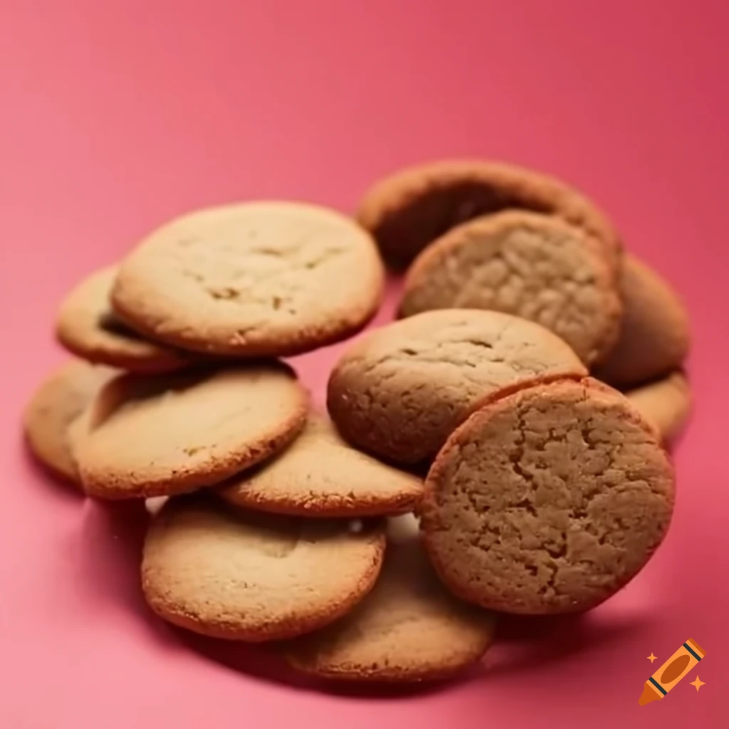 Homemade thin and flat pressed simple brown cookies