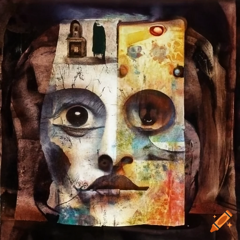Cubist inspired dadaist mixed-media 60s vintage photographic collage of ...