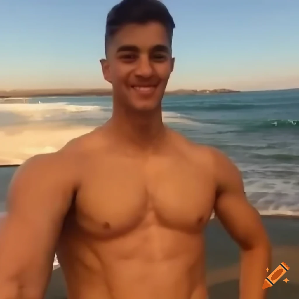 Manly masculine ethnic macho dude, video cam, selfie