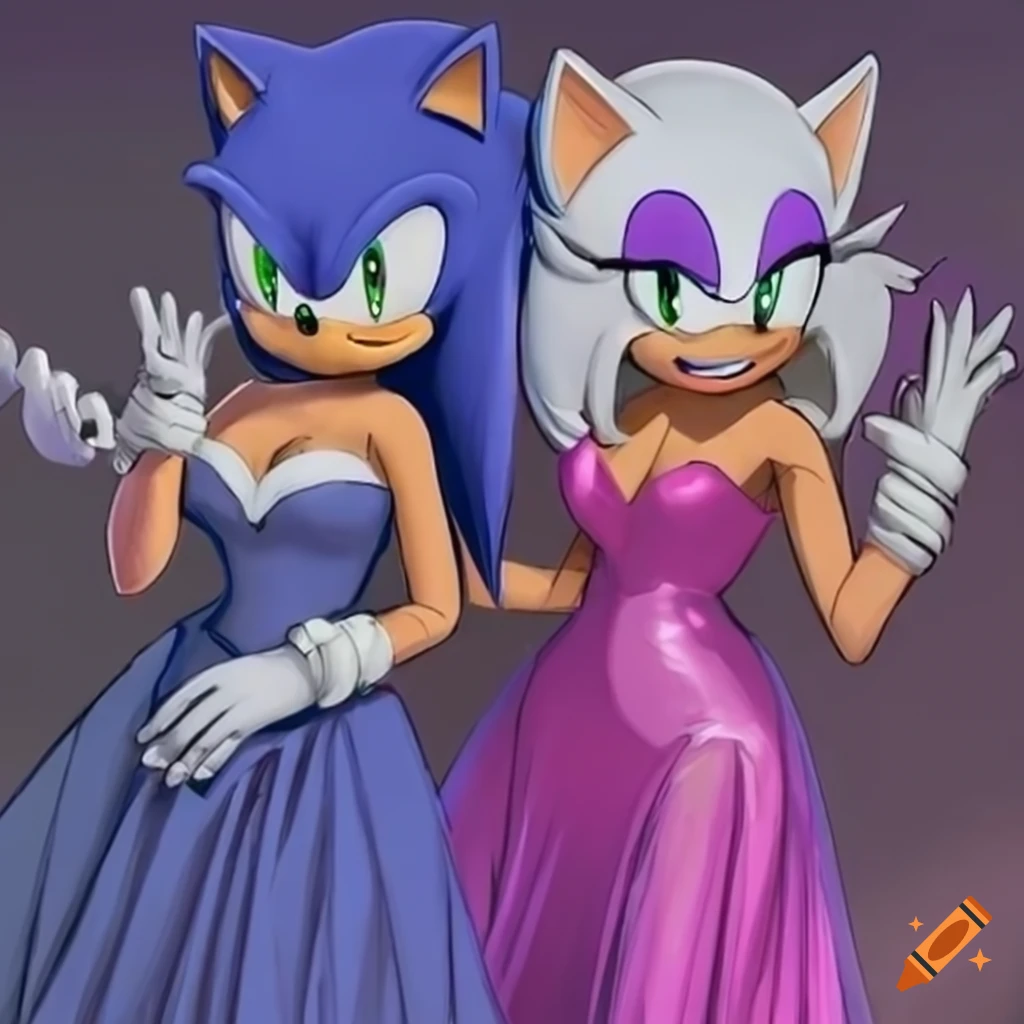 Female Sonic the Hedgehog and Rouge the Bat, best friends posing at the ...