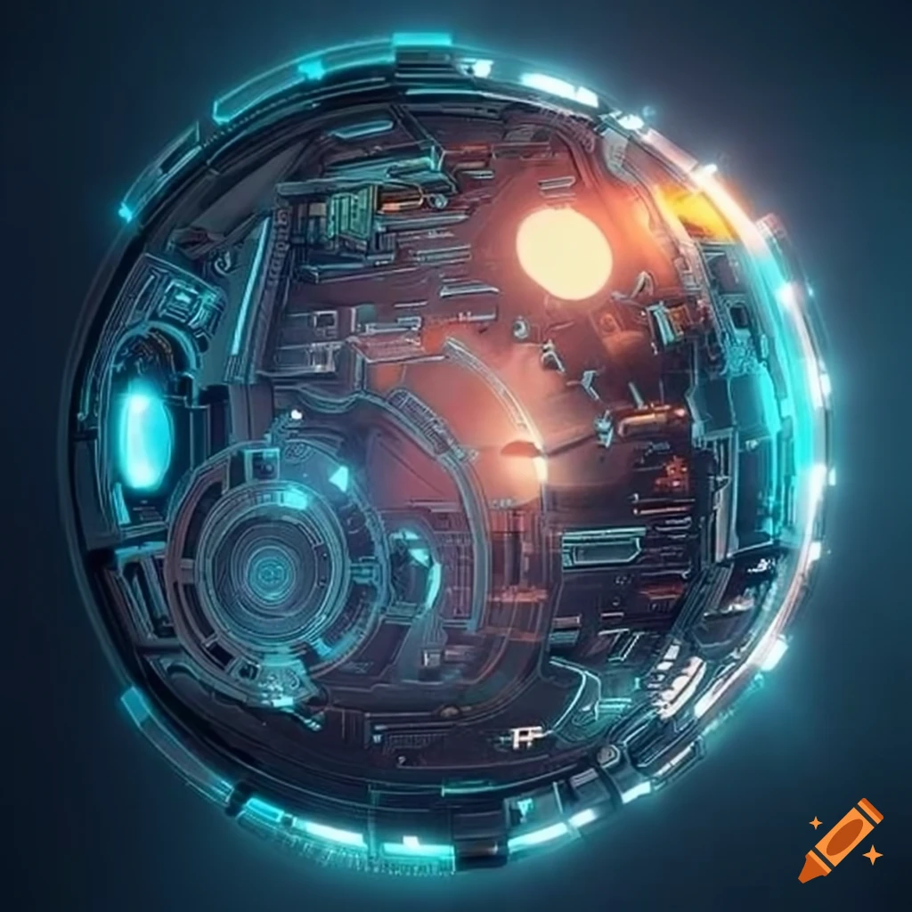 High tech sci fi cog and chart finance and economics on Craiyon