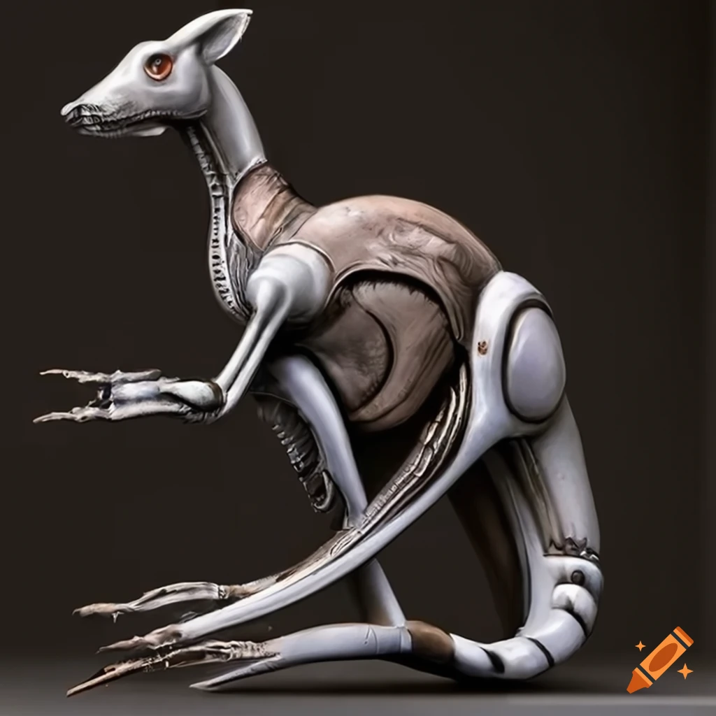 Kangaroo robot rudy giger on Craiyon