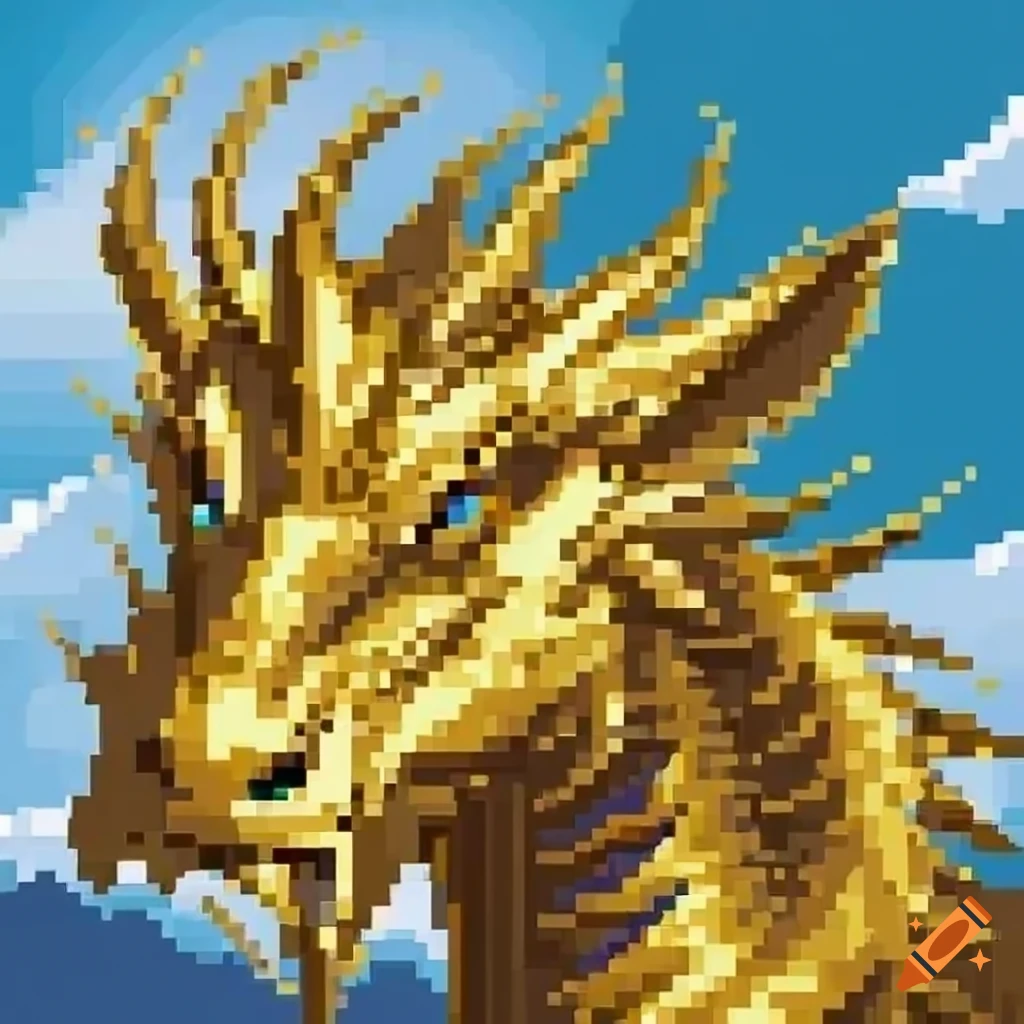 Digital, 2D, cartoon, very vibrant, pixel art of, an up close head and ...