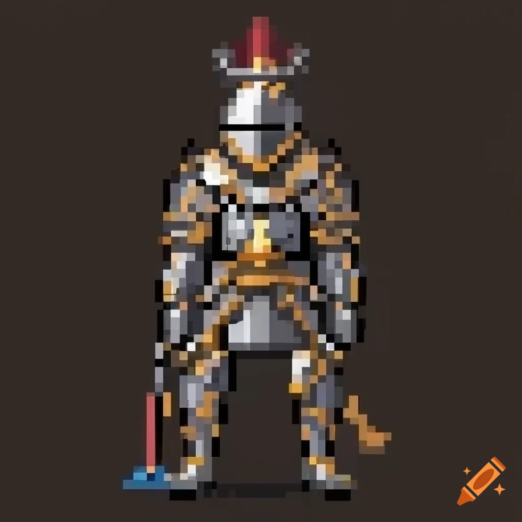 Pixel art medival armor on Craiyon