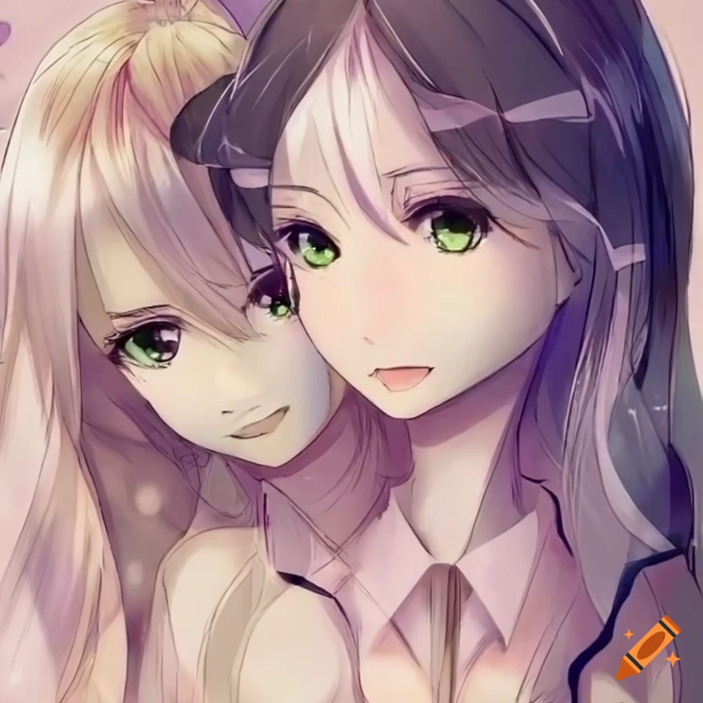 Anime girl with two heads on Craiyon