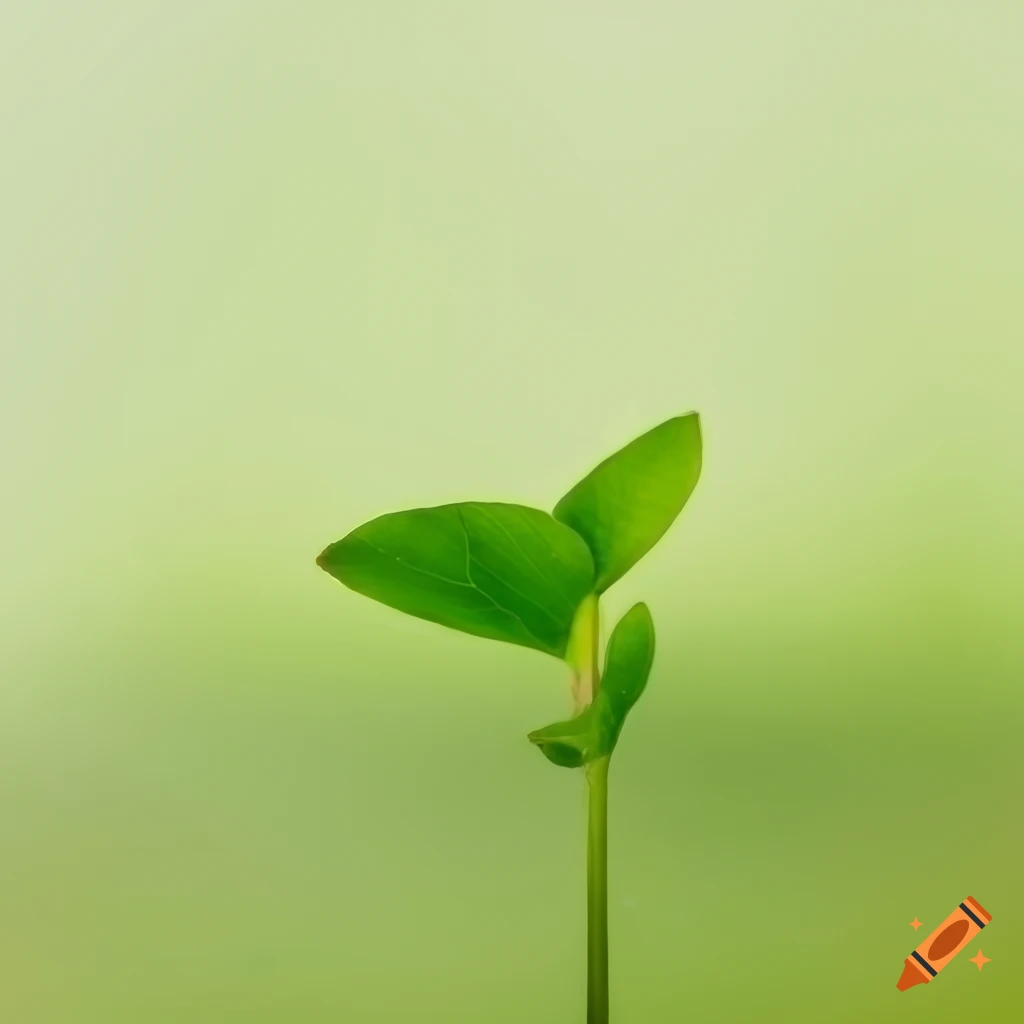 A single plant growing from ground, transparent background