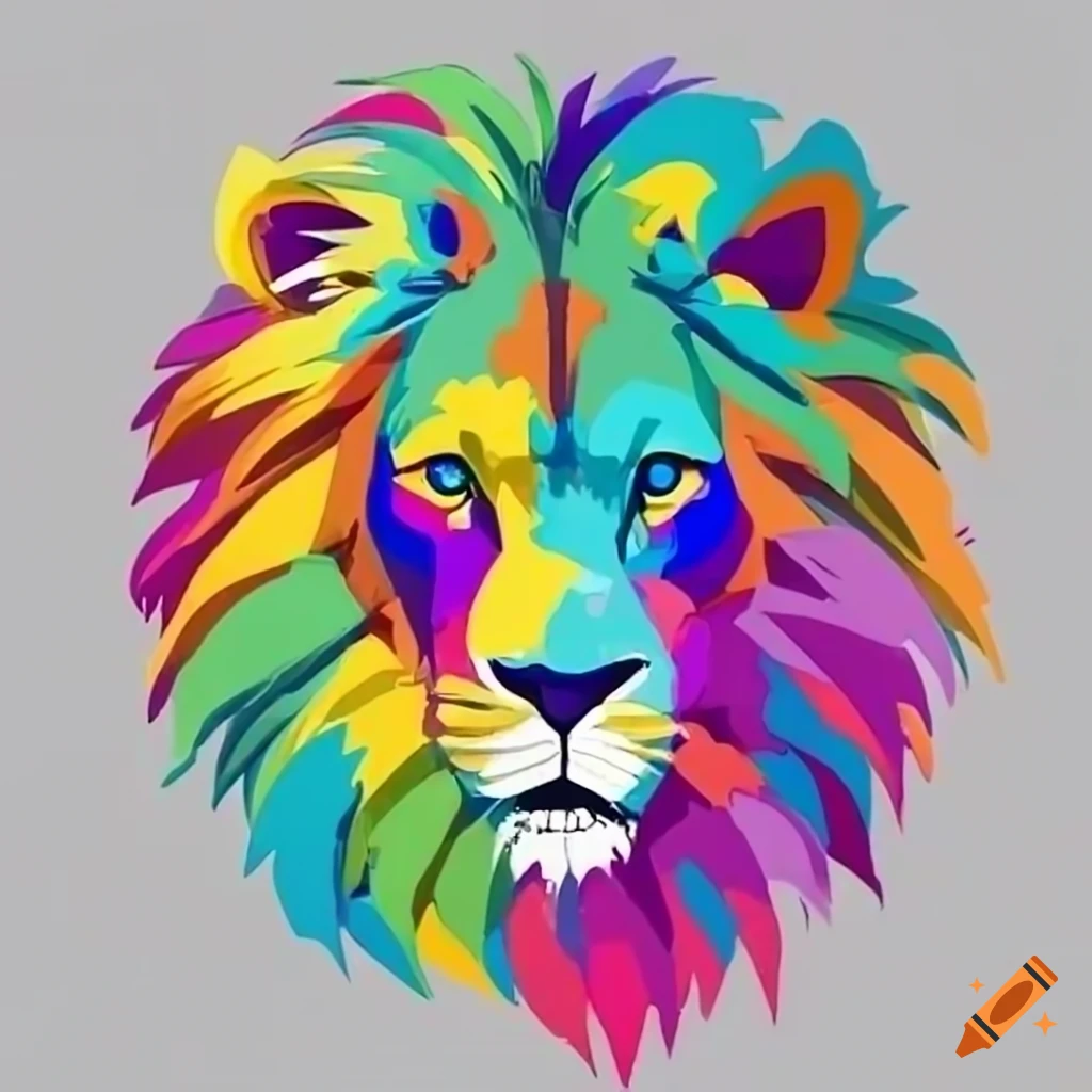 Lion image, white background, minimalist, clean line art, fine line art ...