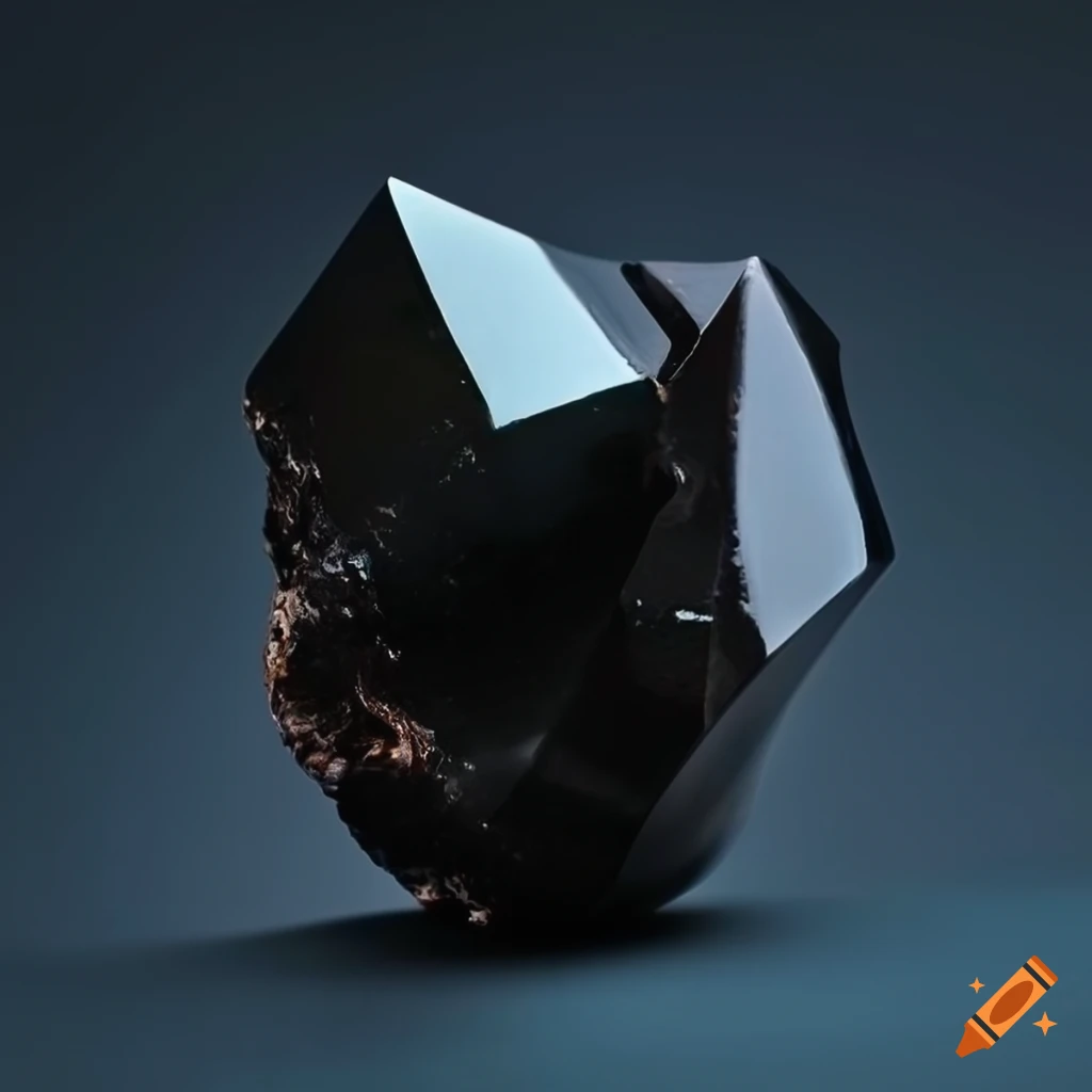 Black obsidian crystal