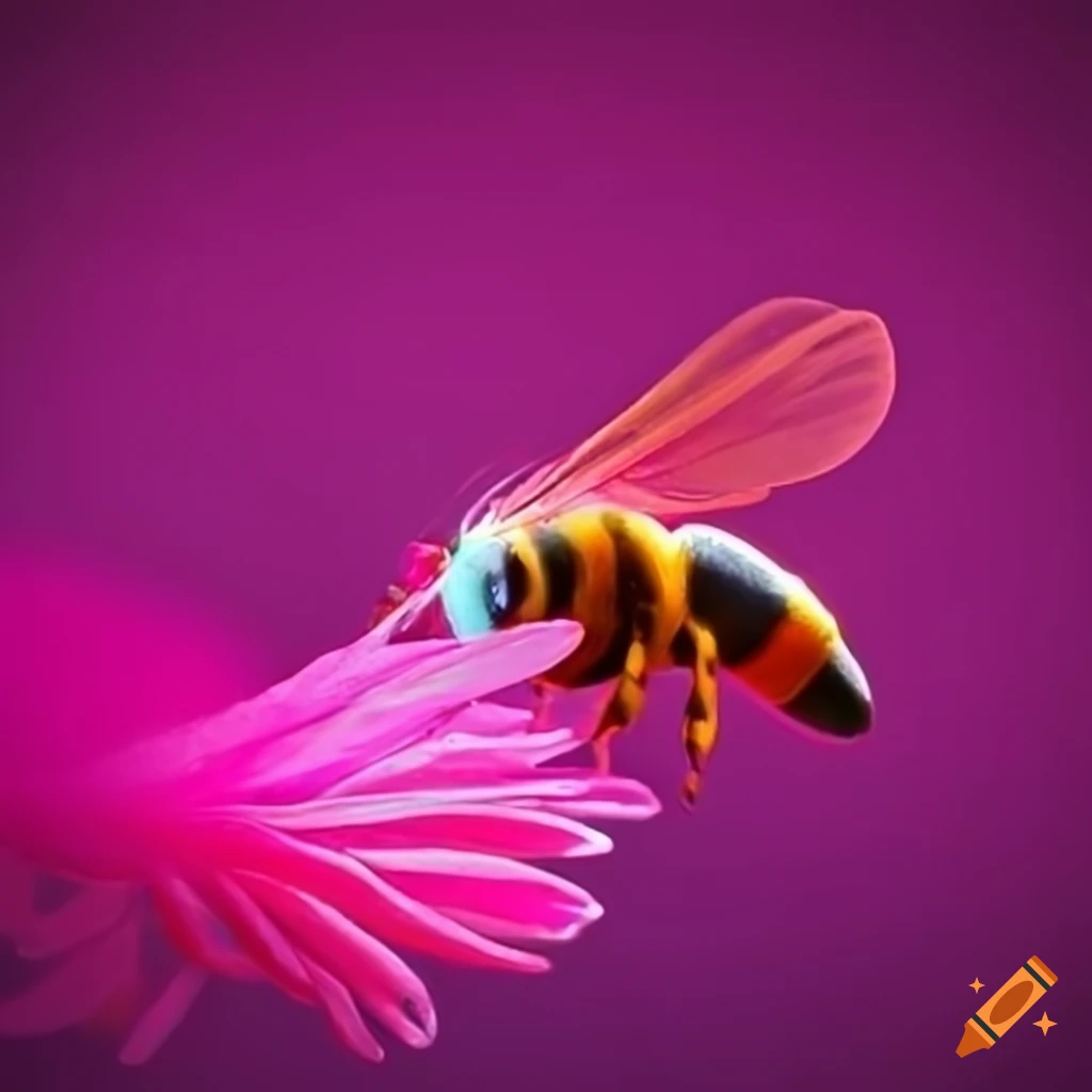 Pink neon bees