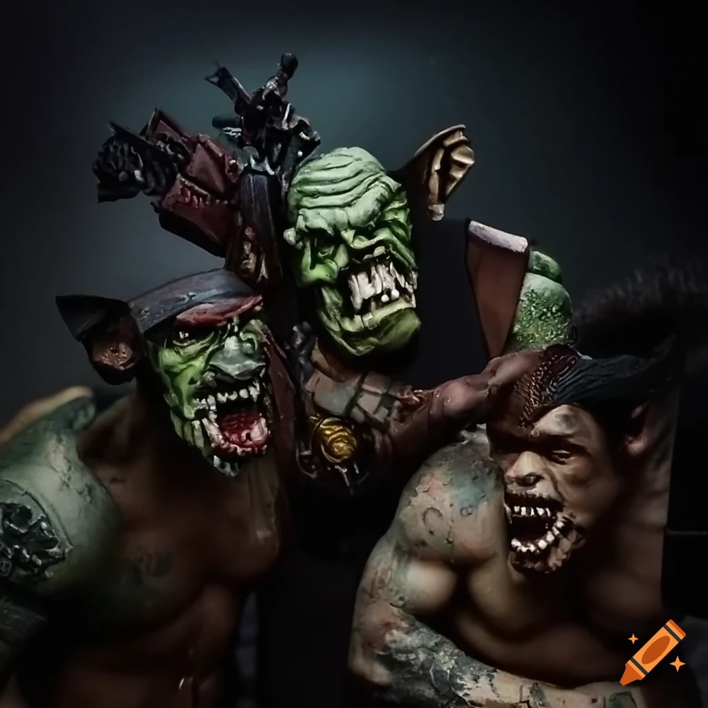 Ork mob in battle