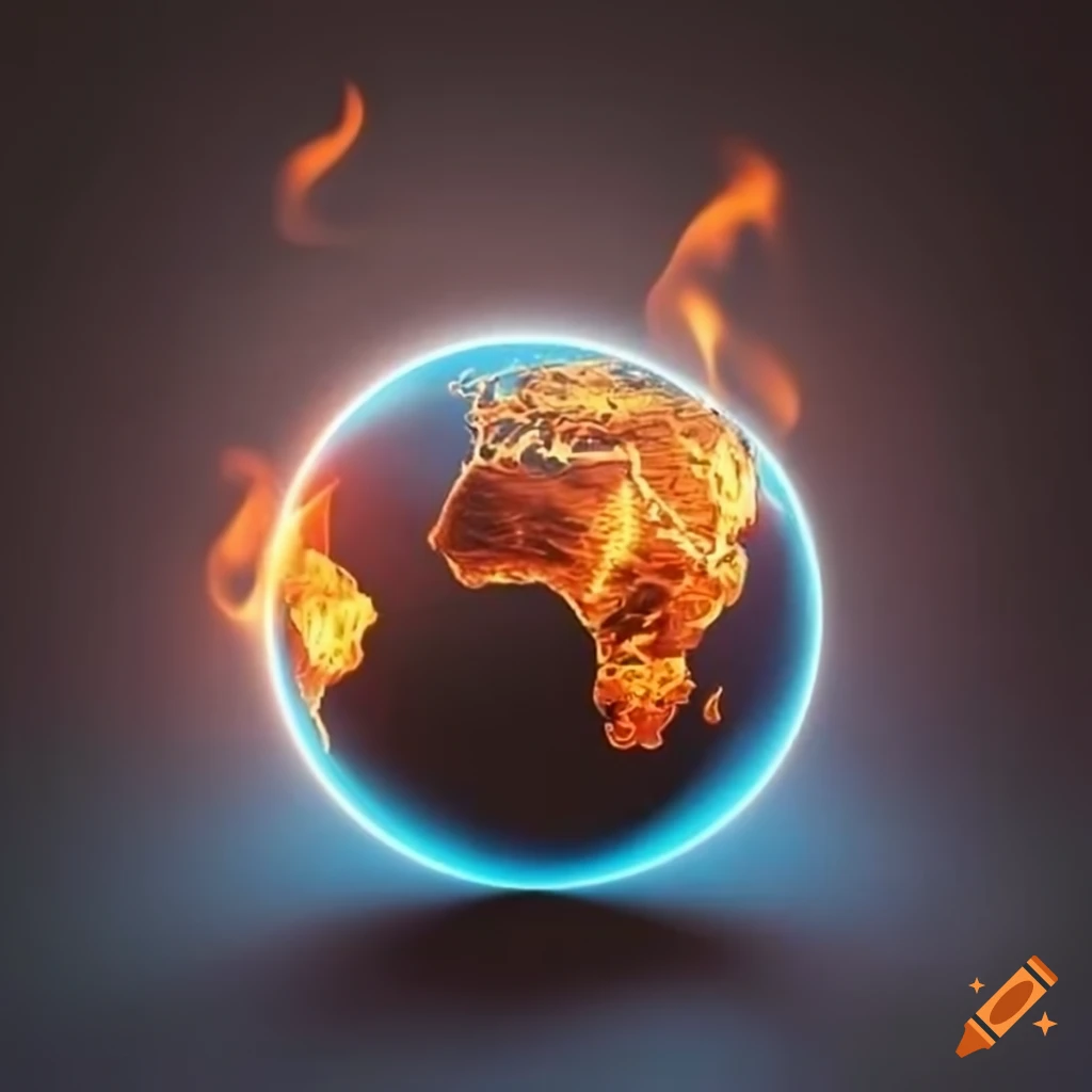 Burning globe on Craiyon