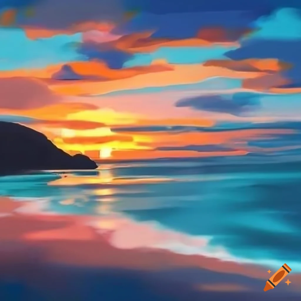 Sunset from bovisand beach devon uk