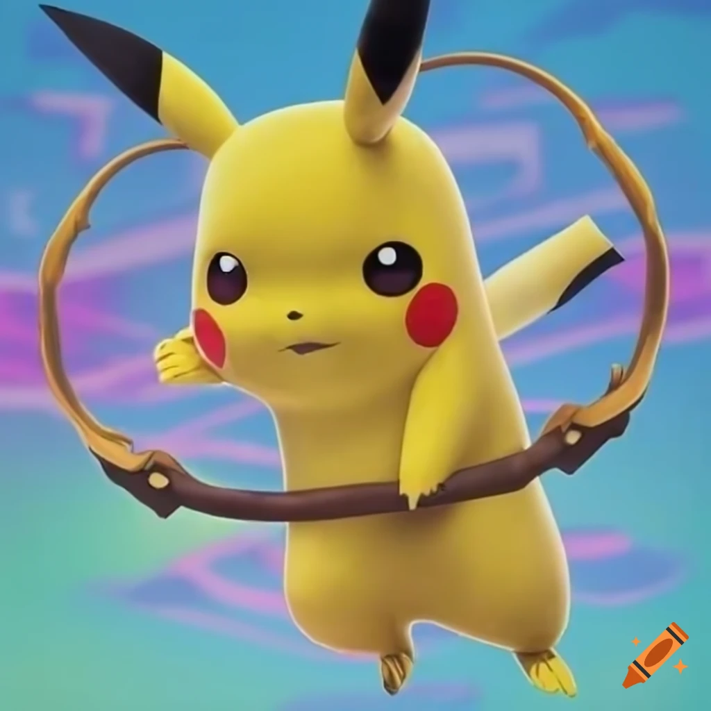 Pikachu using a bow and arrow on Craiyon