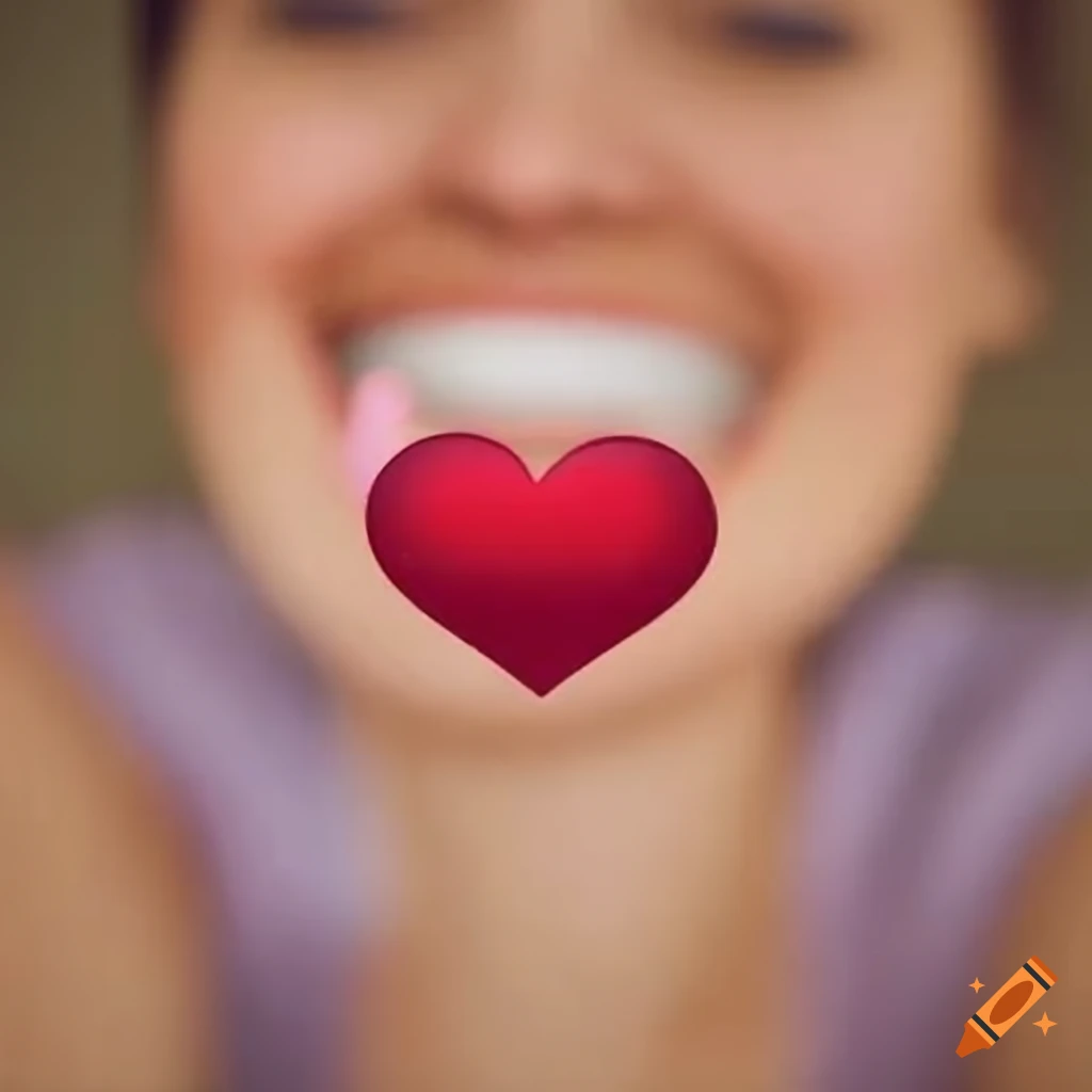 Person with heart emoji over face on Craiyon