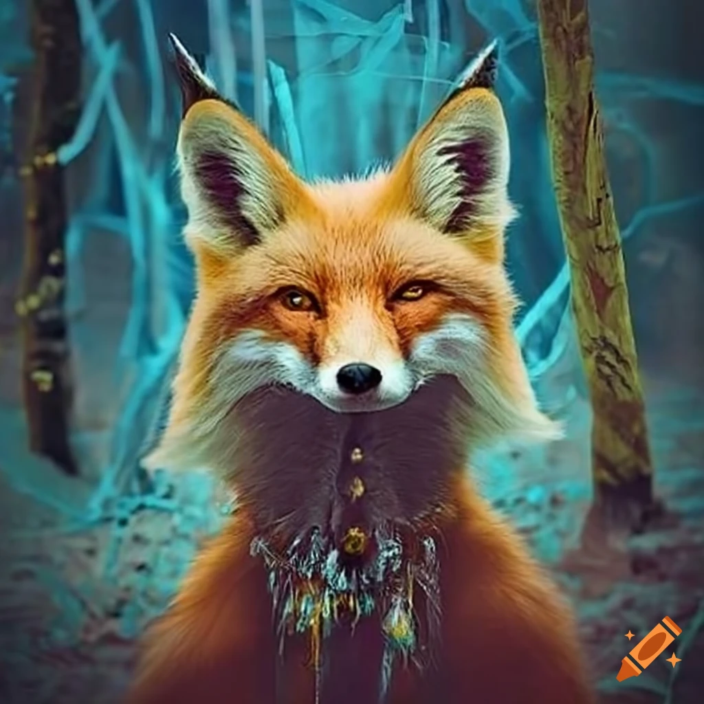 Shaman vision of a fox on Craiyon