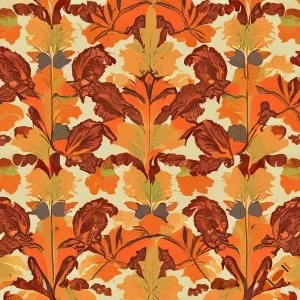 Autumn themed repeating pattern tile