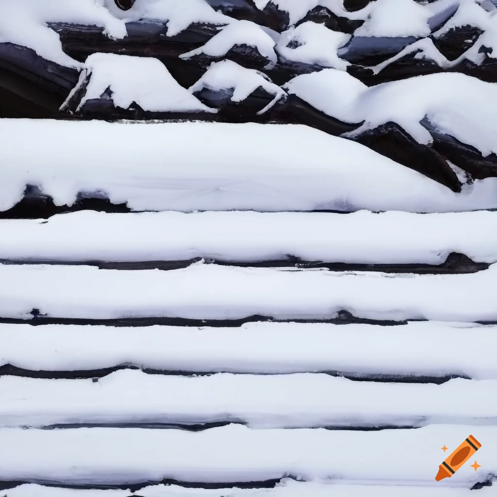 Top view on snow-covered roof tile