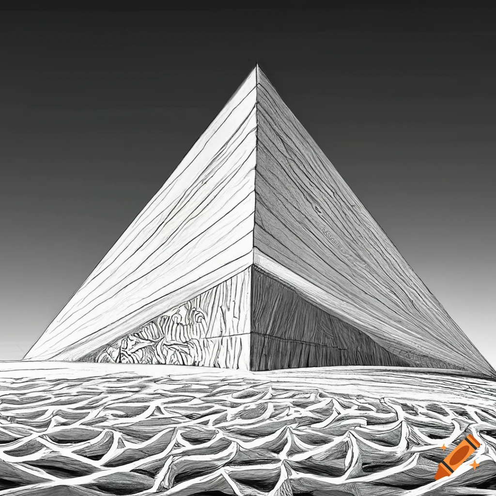 Detailed fractal sketch of oslo opera house with mesmerizing patterns ...