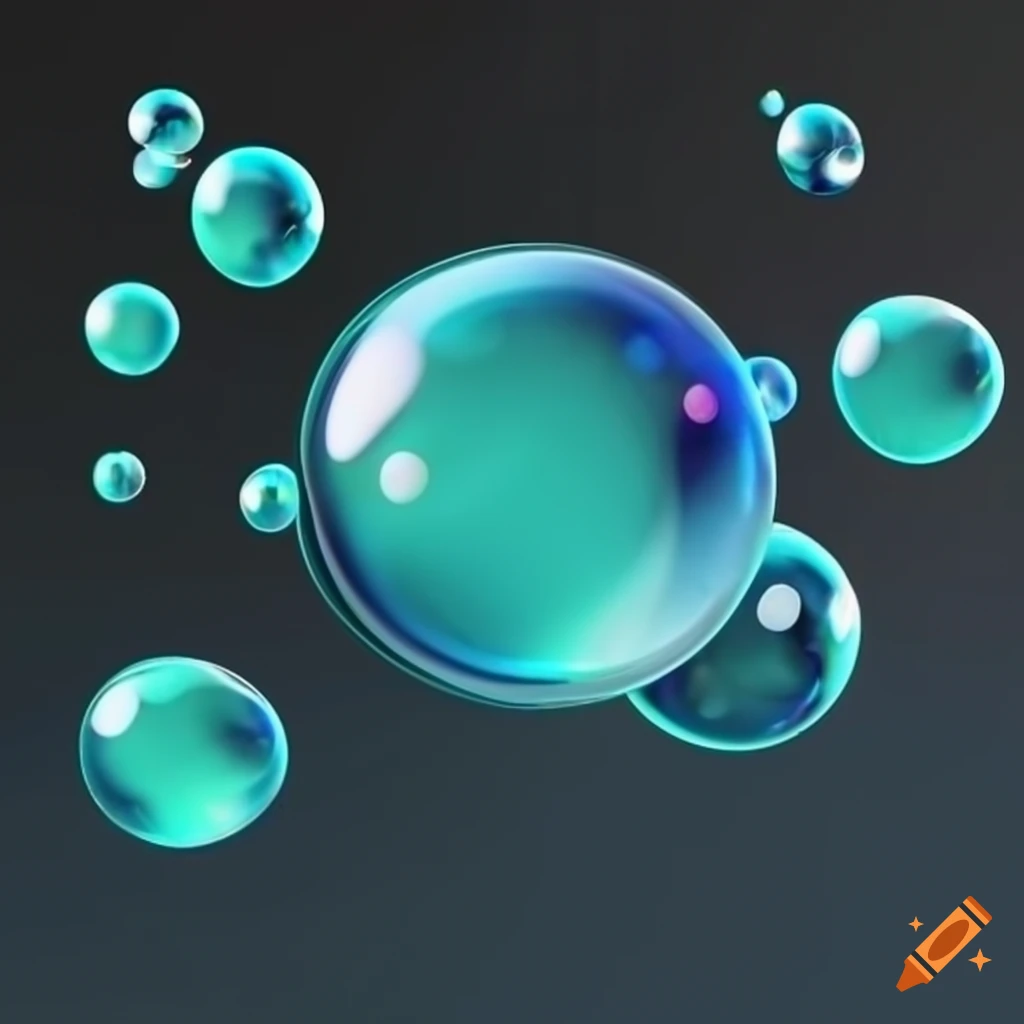 3d art of bubbles on Craiyon