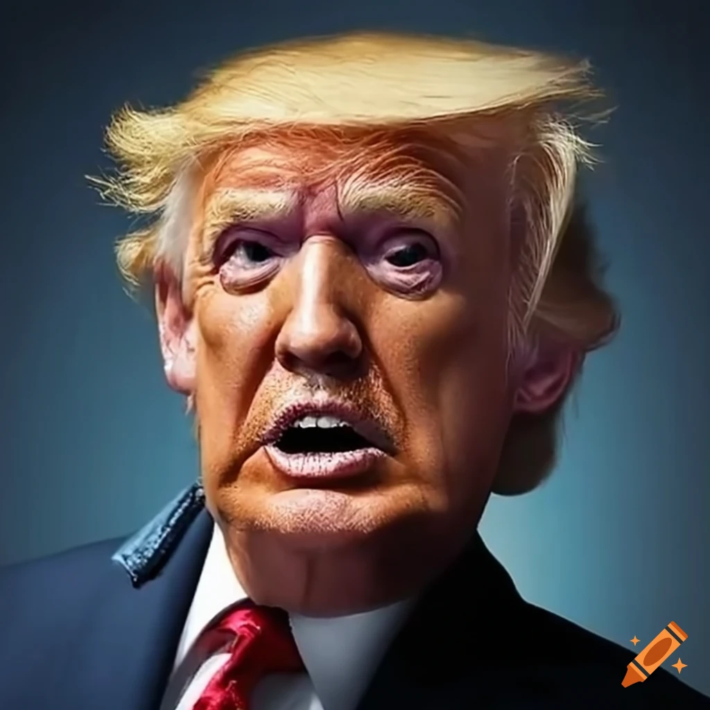 Trump looking stupid and ugly from the neck up on Craiyon