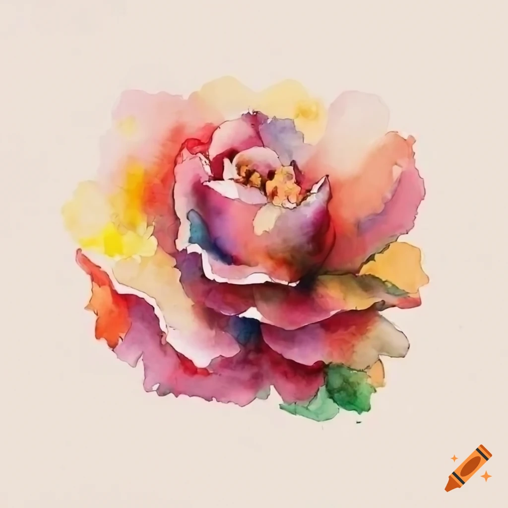 Isometric realist draw flower in cube resine