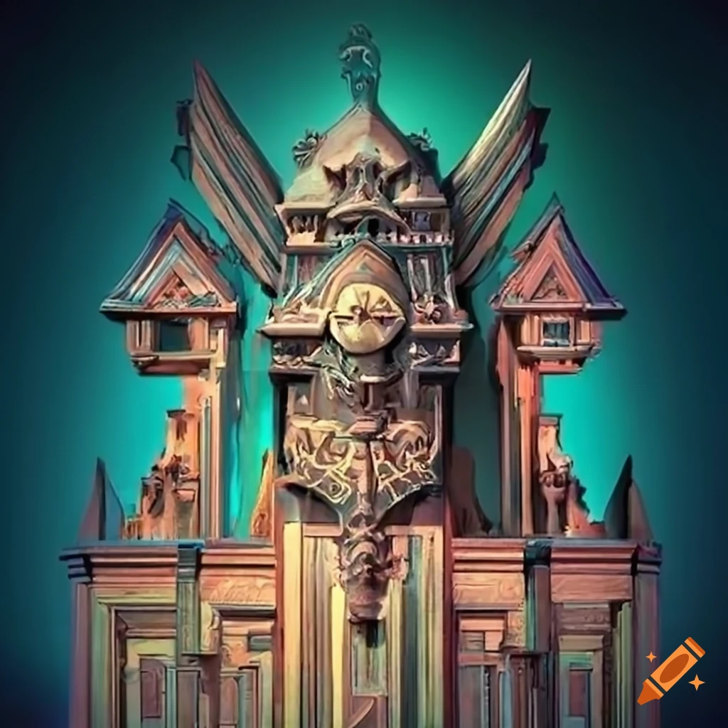 ‘Architectural Stave carving’-Style, hd Zelda 🫏game, 🌈 sculpture ...