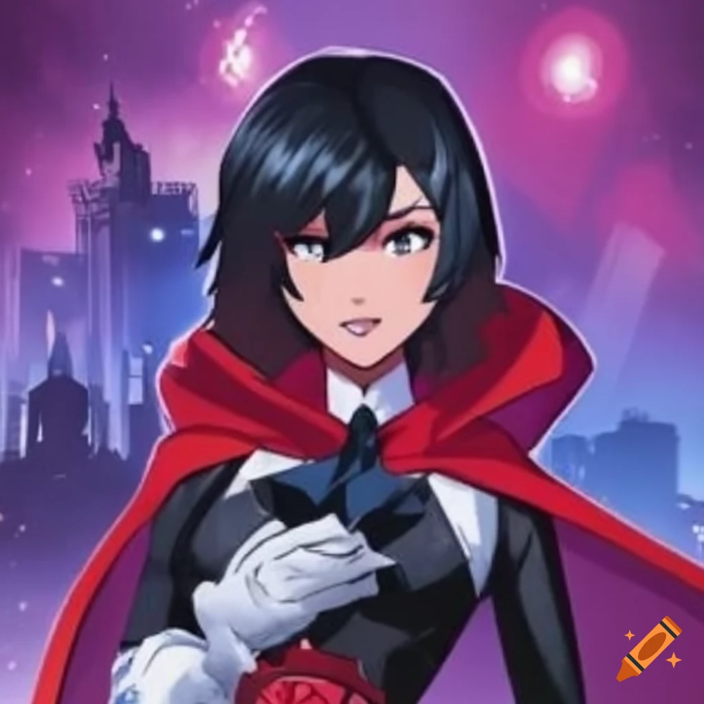 A fusion between Ruby Rose from RWBY and Zatanna Zatara from DC Comics ...