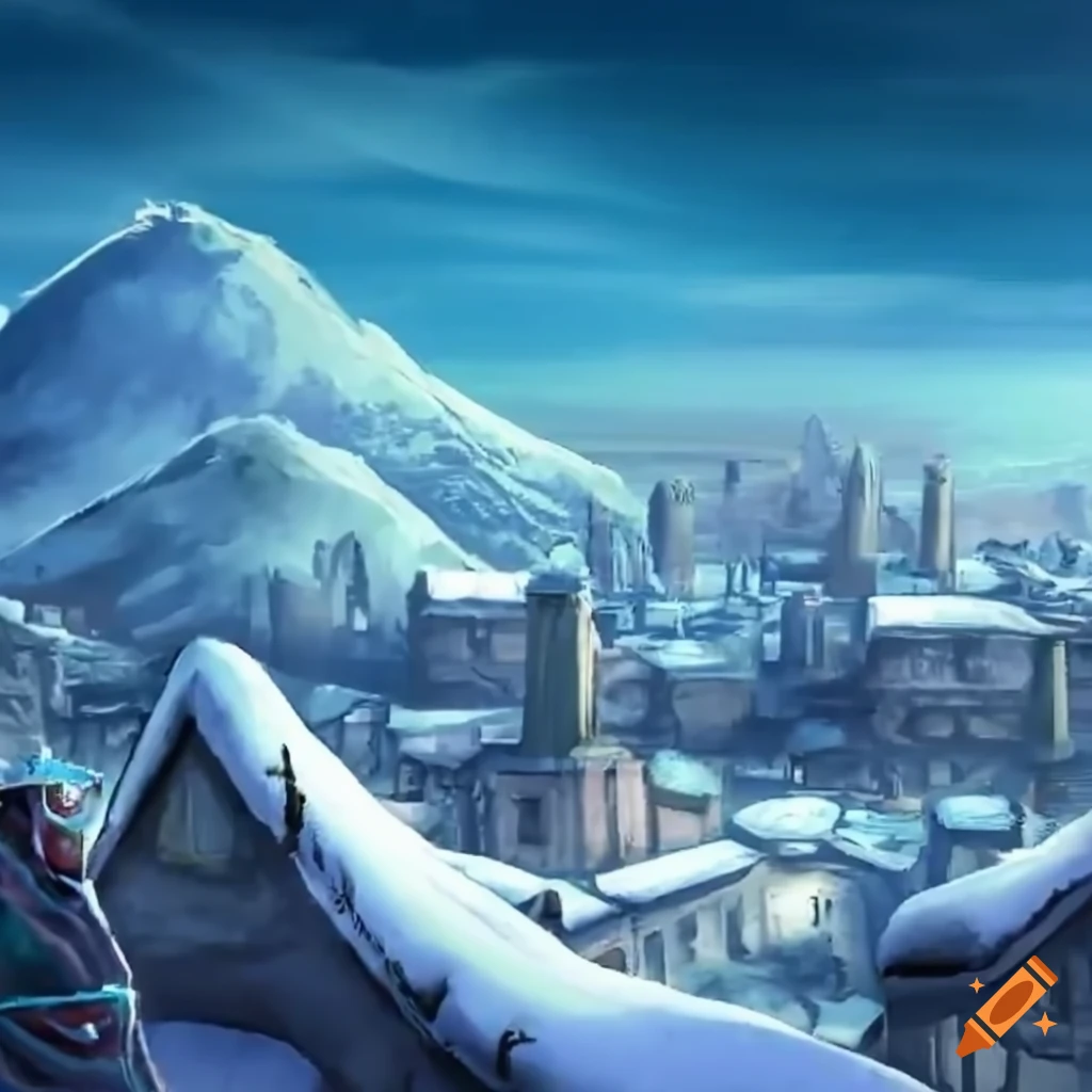 The winter ruins of chima merging with a human city on Craiyon