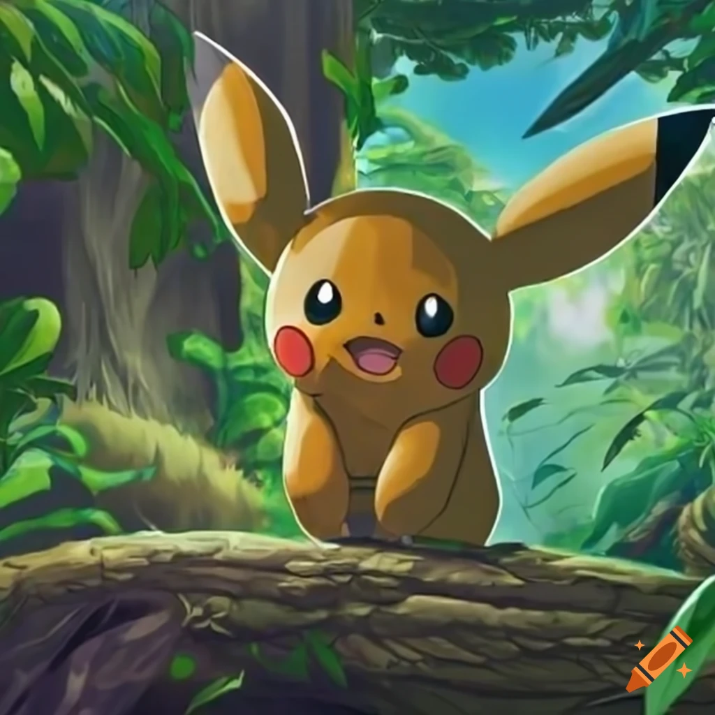 Pokemon in jungle on Craiyon