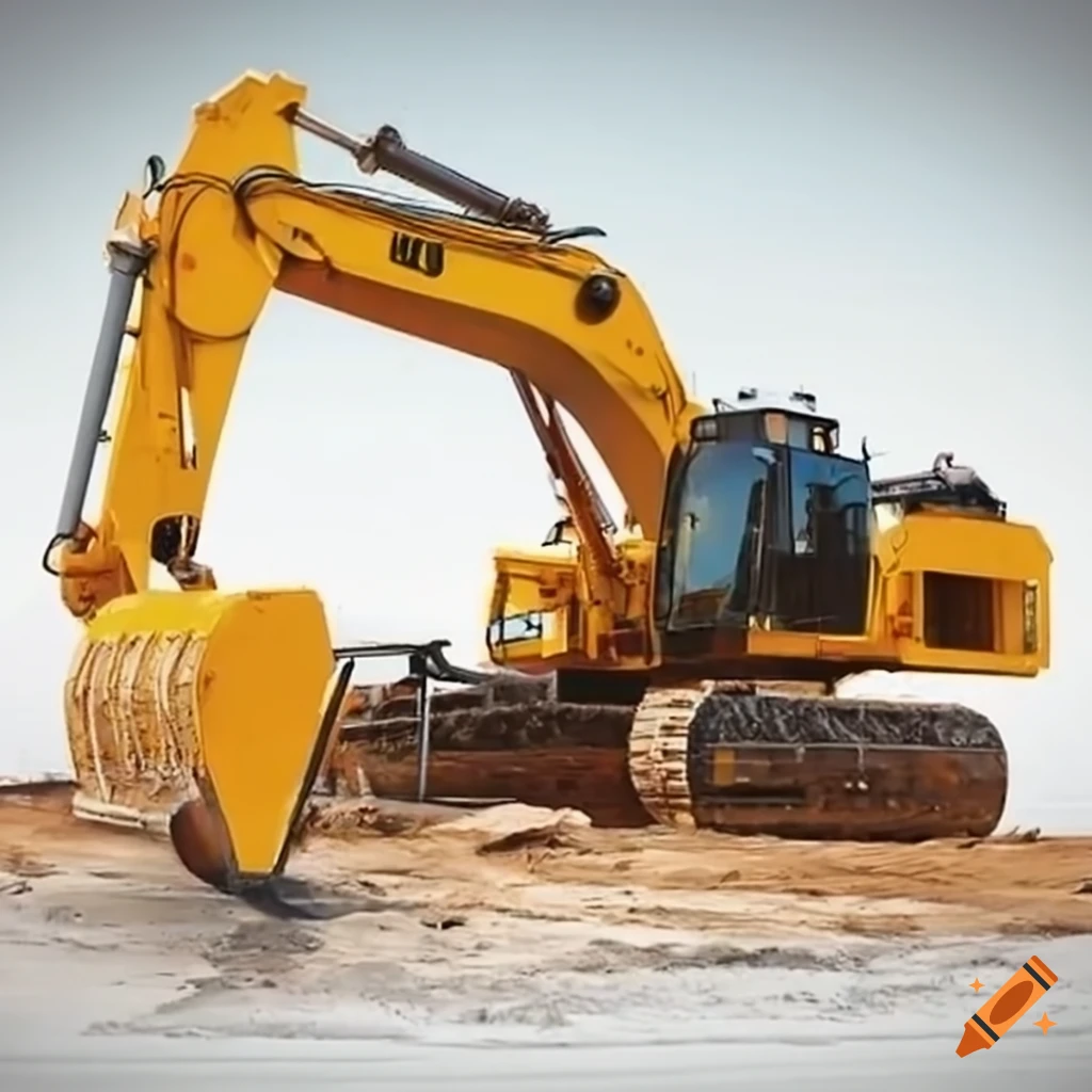 Construction equipment constructing a sign that says construction