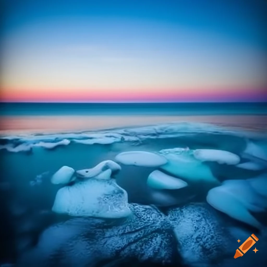 Iced over ocean