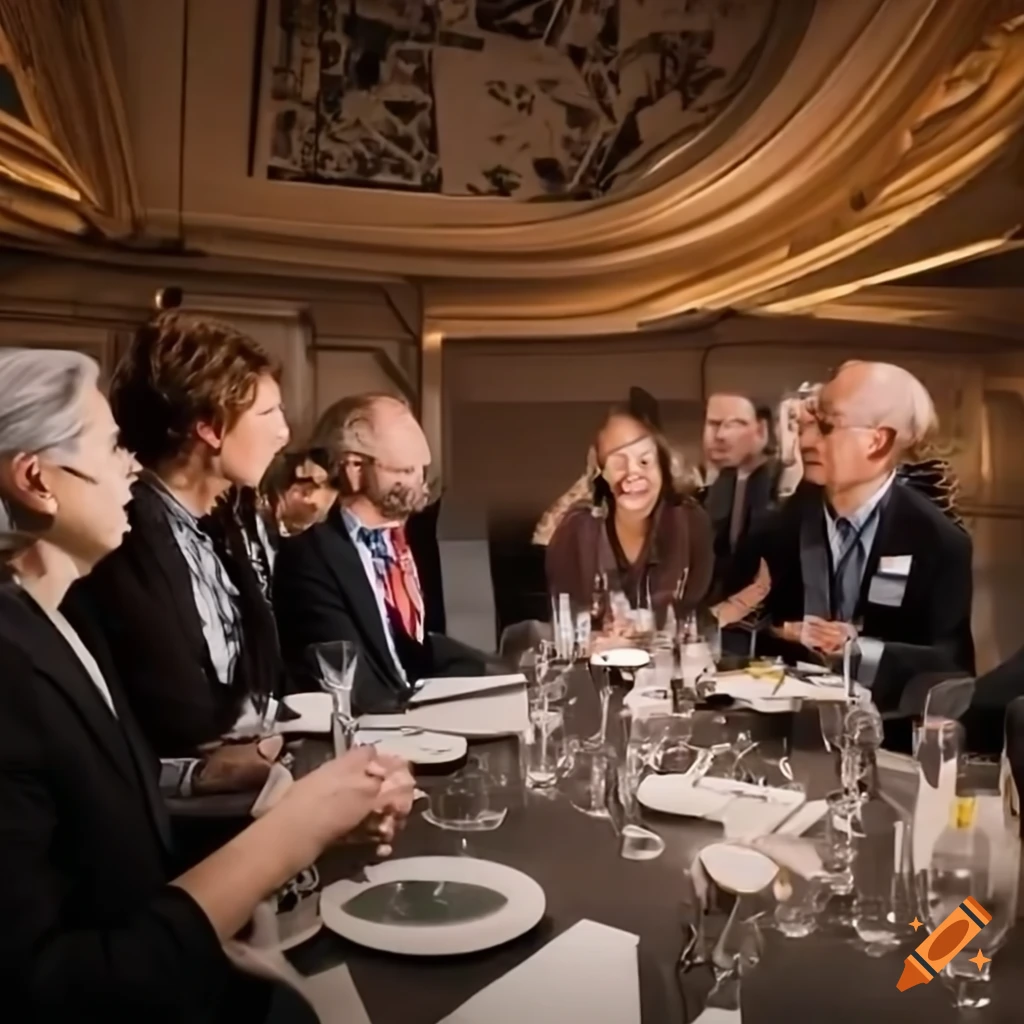 Conference attendees during a networking break