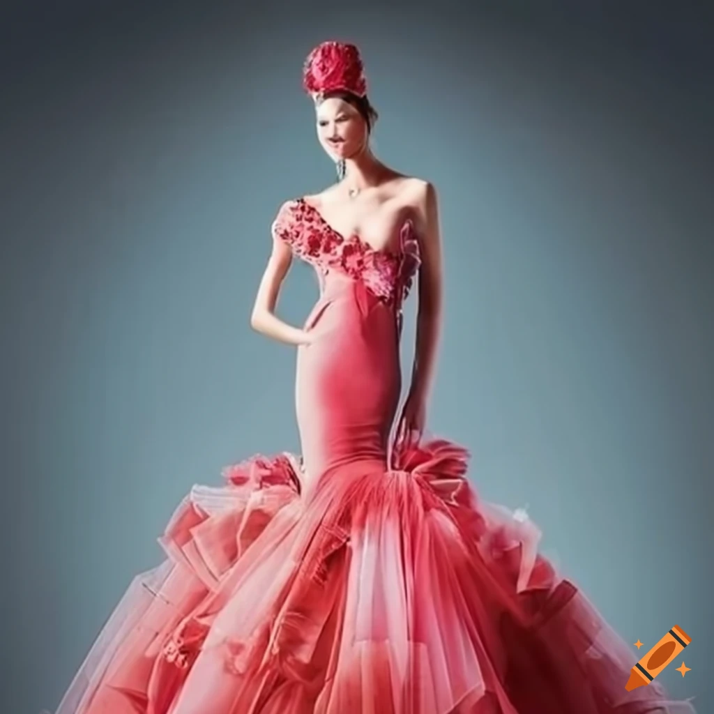 A captivating haute couture dress showcasing monaco traditions