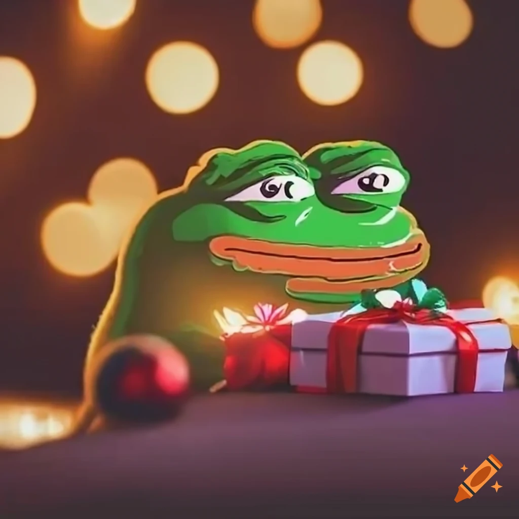 Baby pepe the frogs and his family are opening presents and having a ...