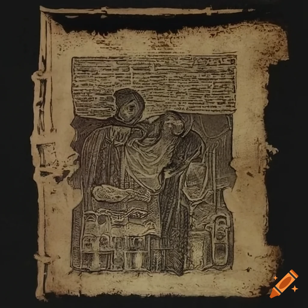 A medieval book page about The Black Death, illustration focuses on ...