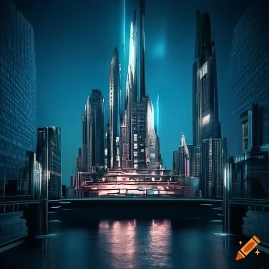 Intricate 3d render of a futuristic city