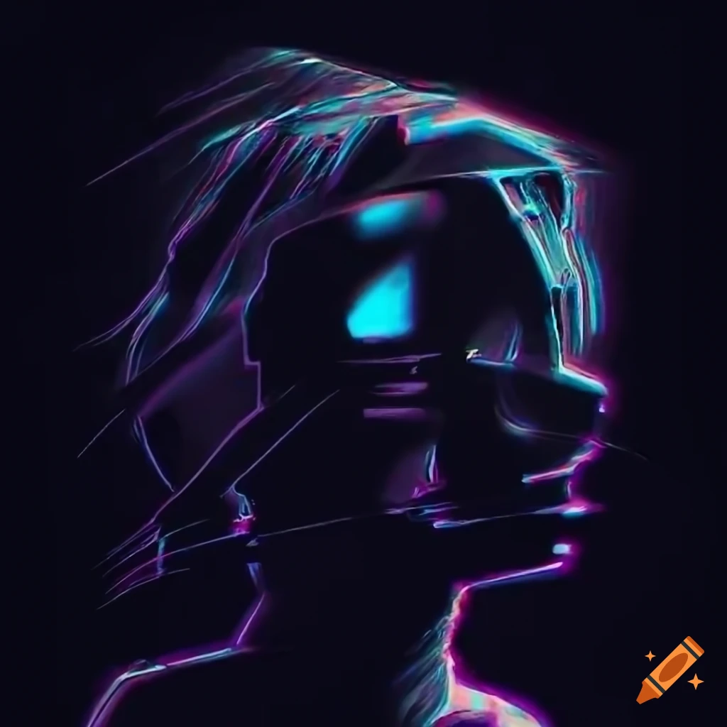 Dark glitchwave scetch on Craiyon