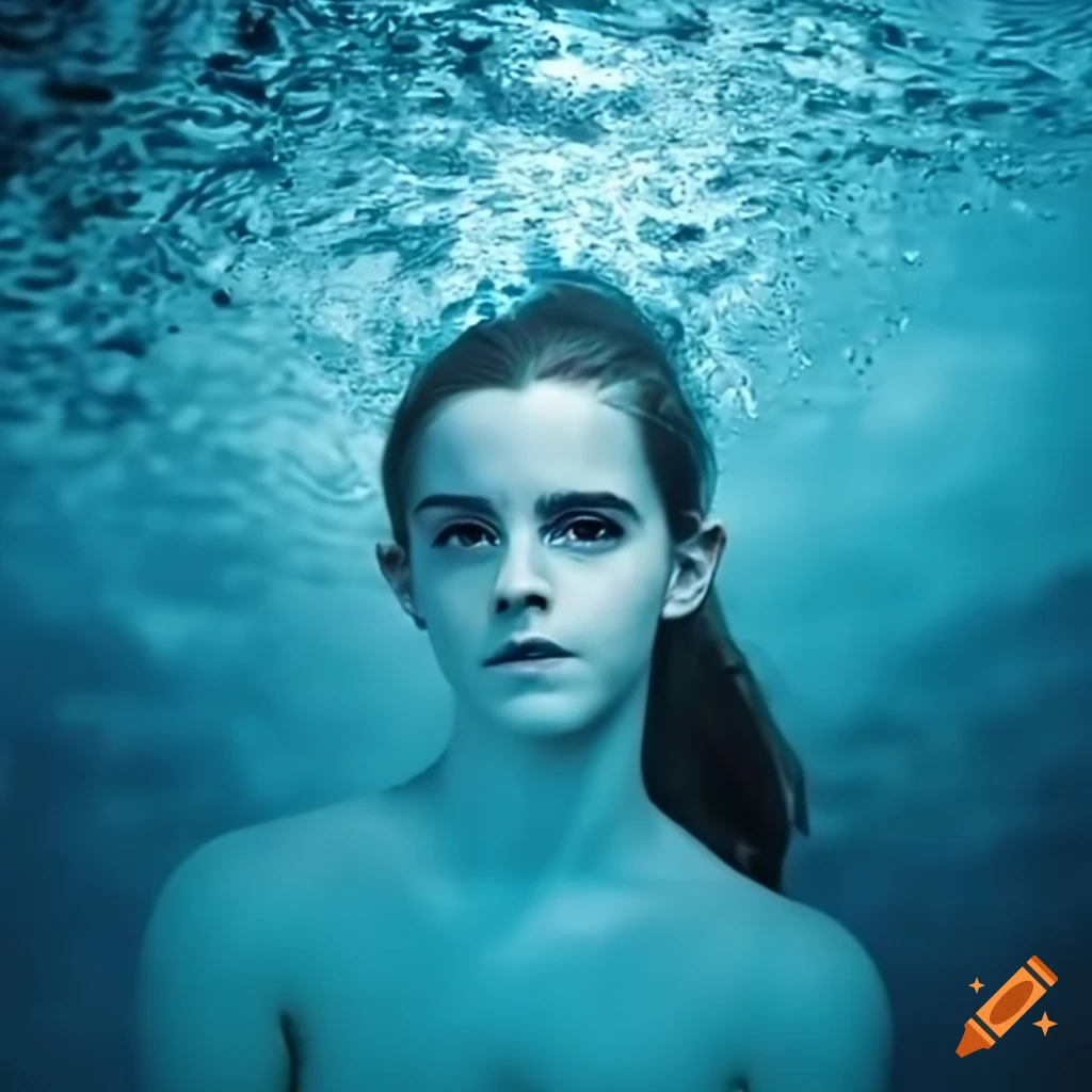 Emma watson, under water, foam on Craiyon
