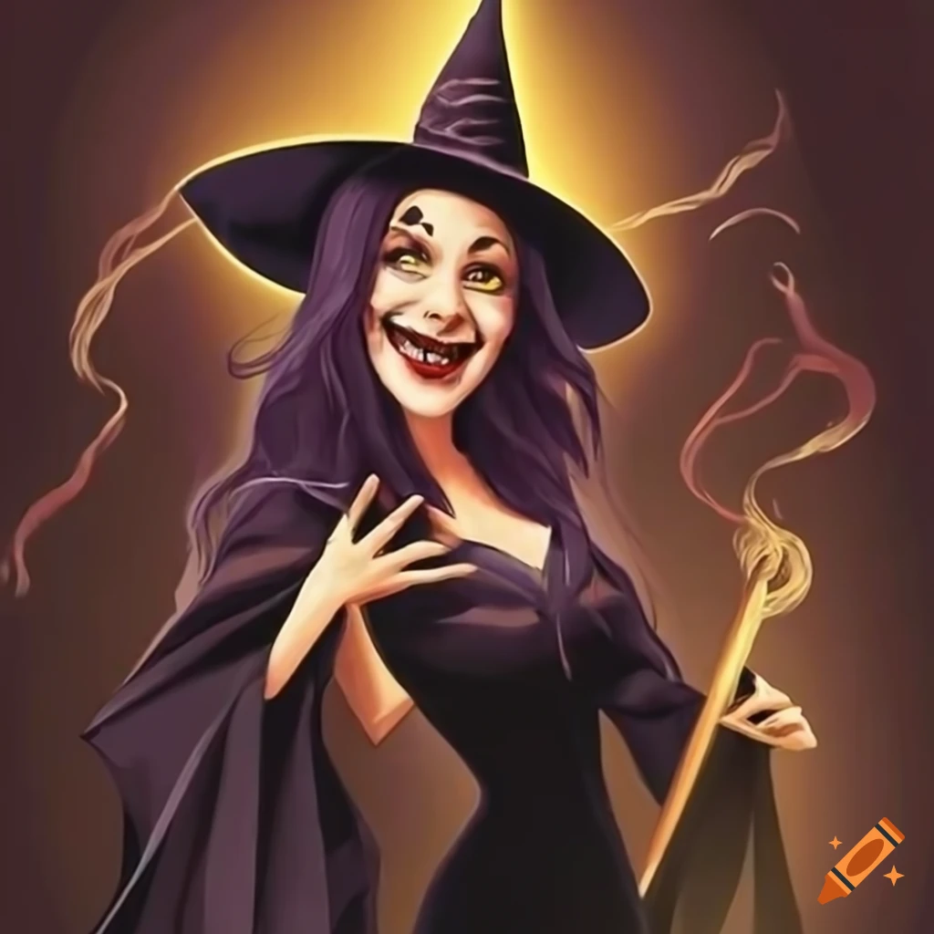 Witch smiling on Craiyon