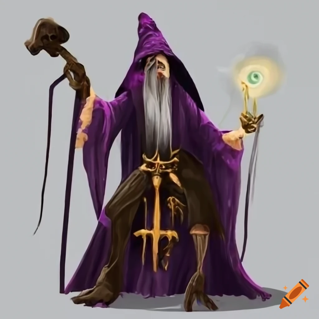 Undead worm head wizard on white background full-length on Craiyon