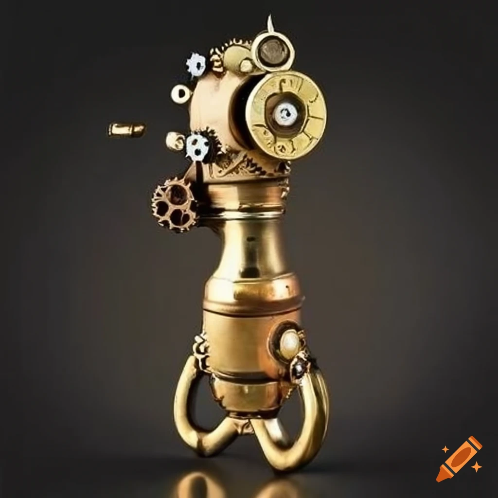 Brass steampunk handheld funky gadget