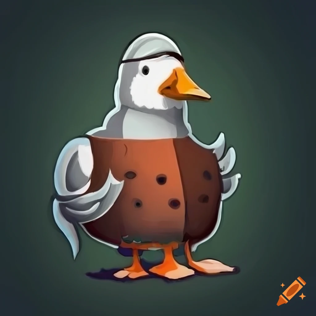 Goose as a knight on Craiyon