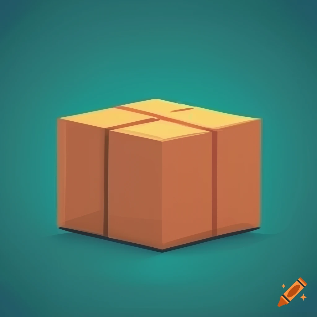 Stylized vector of a parcel, minimalist style