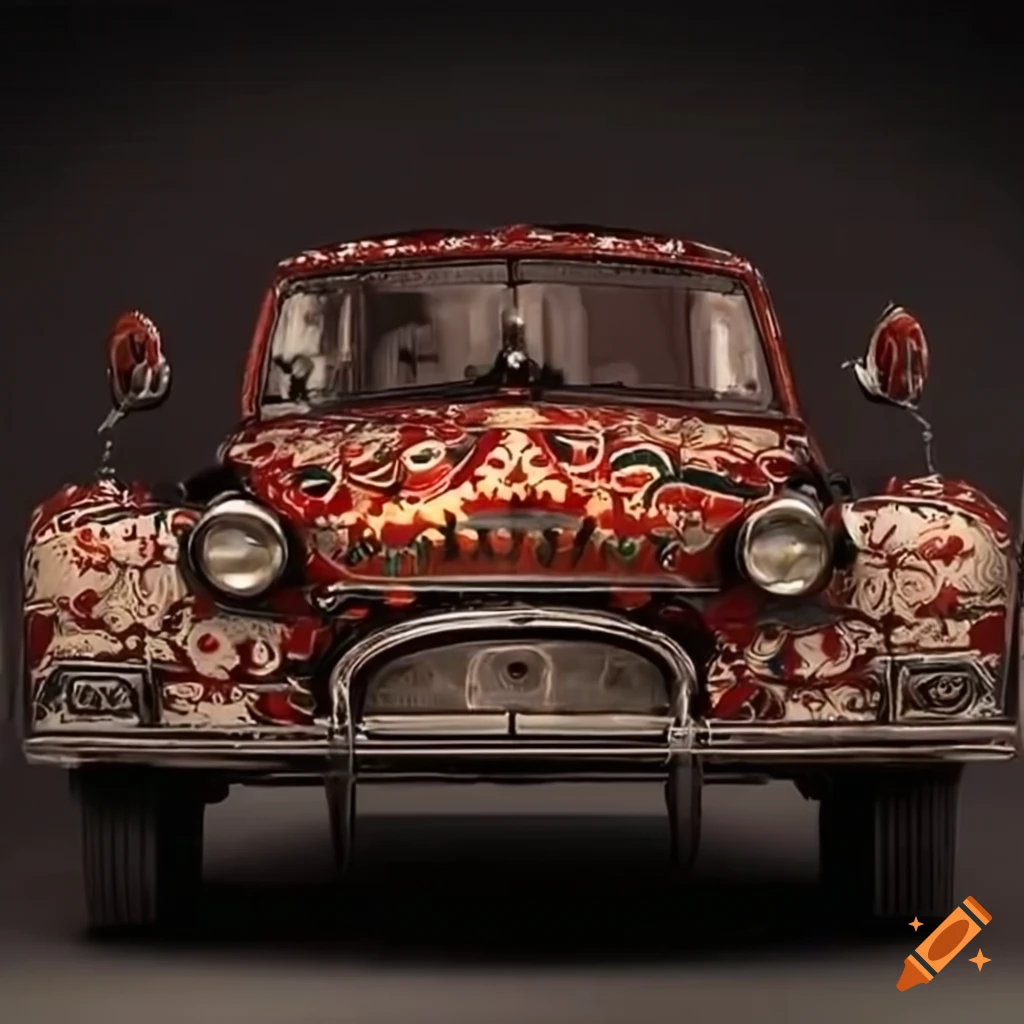 A car featuring traditional russian patterns and motifs on Craiyon