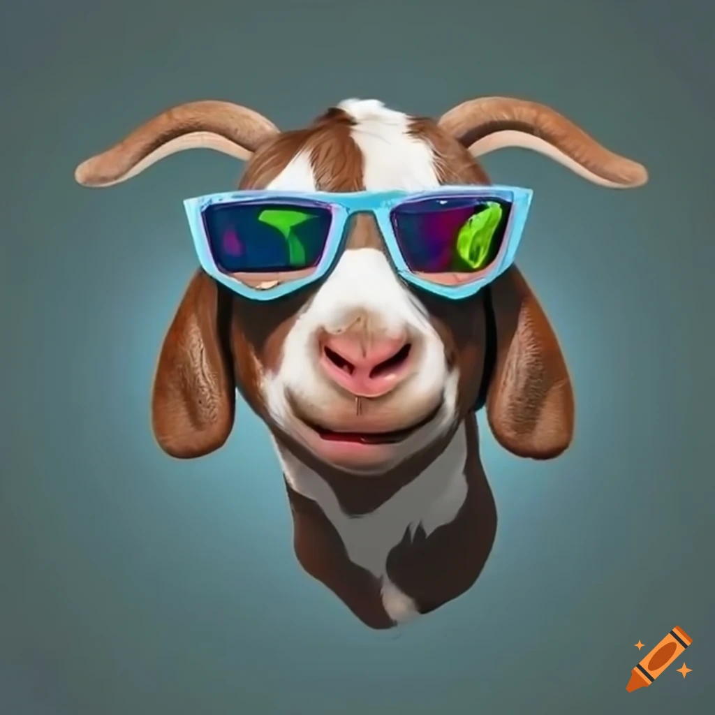 Boer goats wearing sunglasses and playing video games on Craiyon