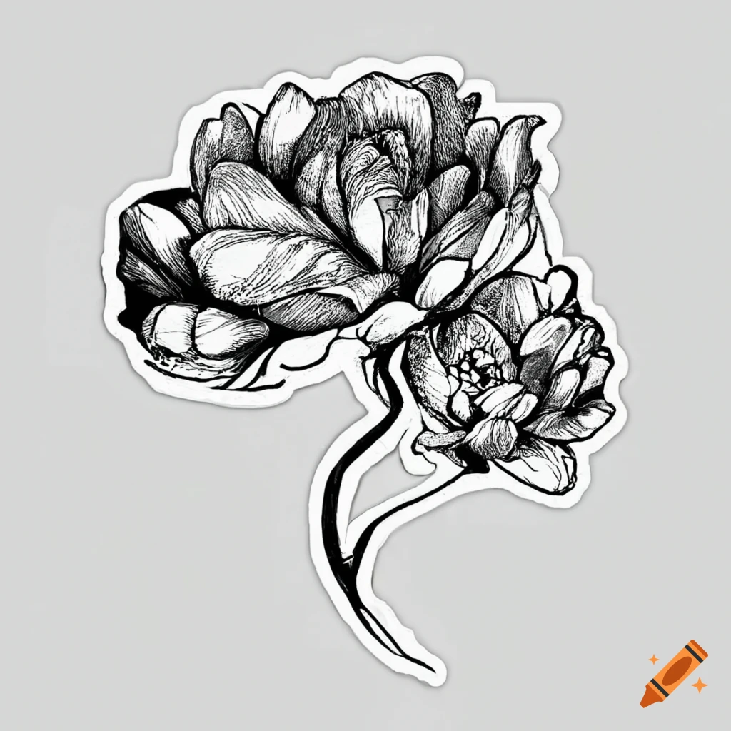 Minimalism art illustration flower stickers